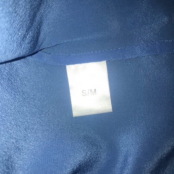 Tops | 10 Silk Royal Blue Box Tee | Poshmark